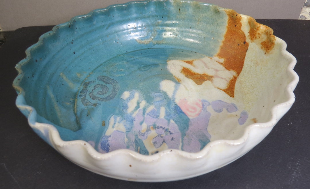 Vintage Rosebrook Pottery Pie Plate Fluted Artist Made Cookware ...