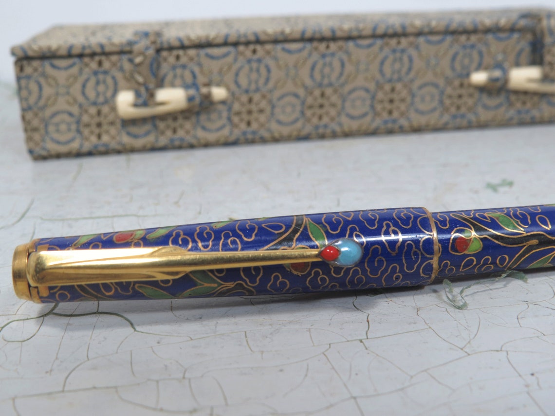 Golden Star Cloisonne Fountain Pen & Ballpoint Pen Set New | Etsy