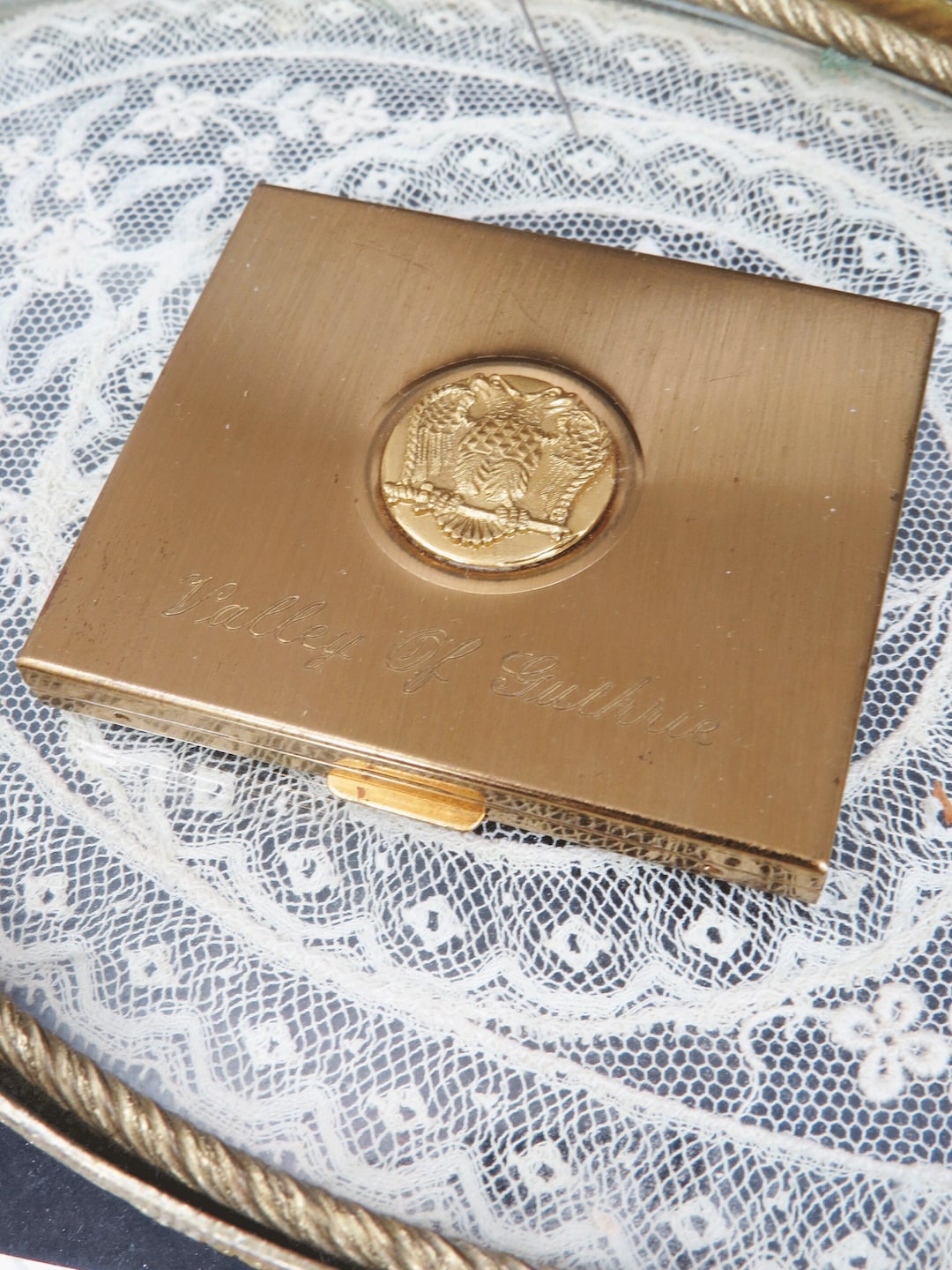 Vintage Masonic Guthrie Valley Powder Compact Historic Collectible ...