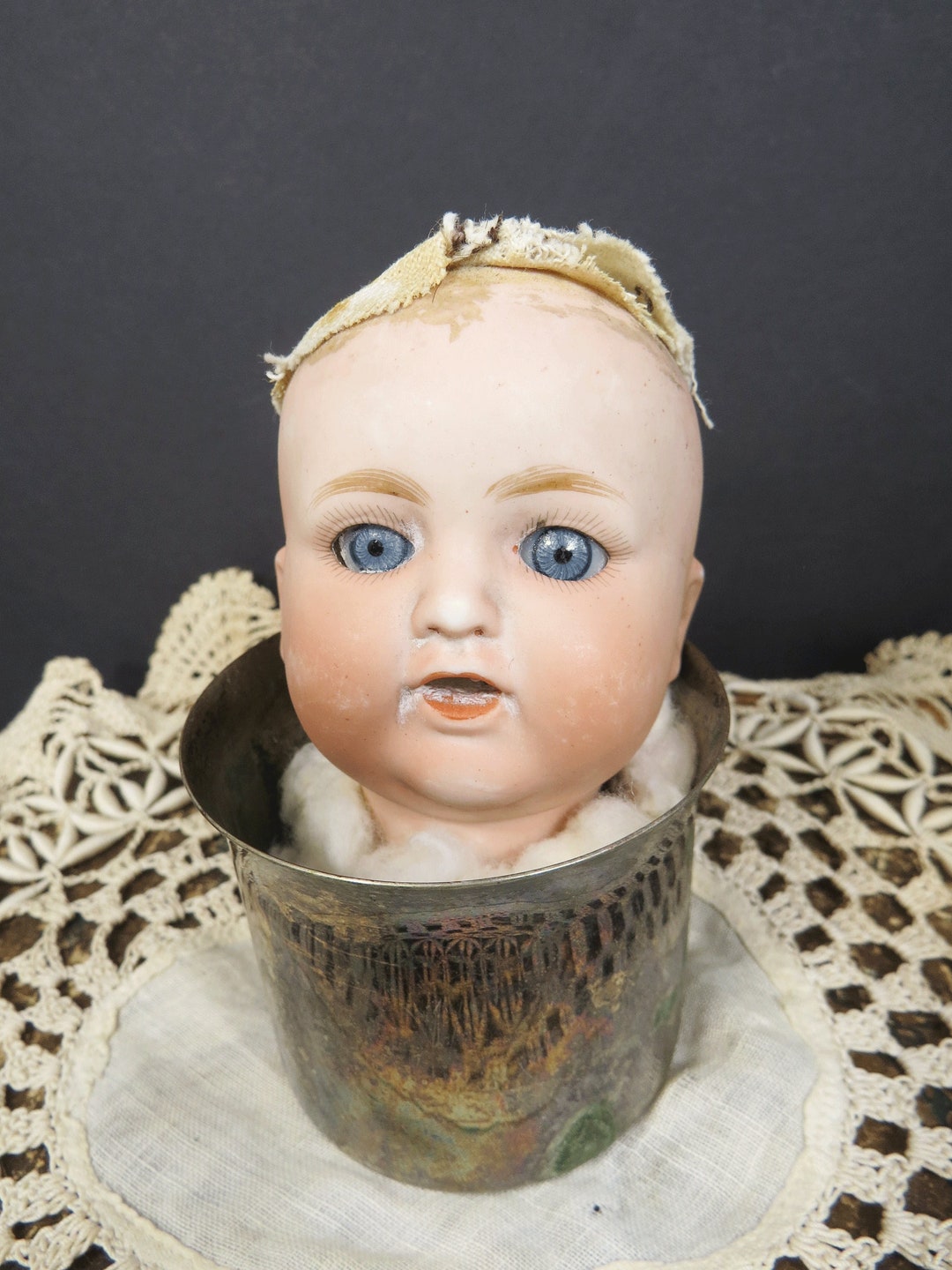 Vintage NIPPON Bisque Socket Doll Head RE A2 Japan, Glass Eyes Pate - Etsy