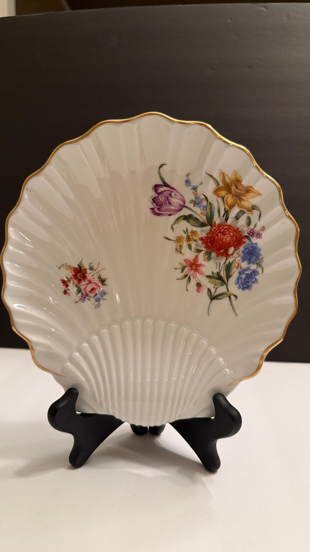 Vintage Royal Worcester Shell Server: England Fine Porcelain, Gold Trim ...