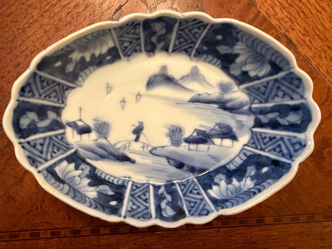 Antique Arita Ware Porcelain Dish: Meiji Japanese Landscape - Etsy