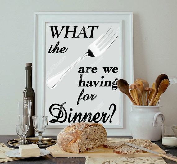 Print Yourself What the Fork Kitchen Quote Home Art to | Etsy