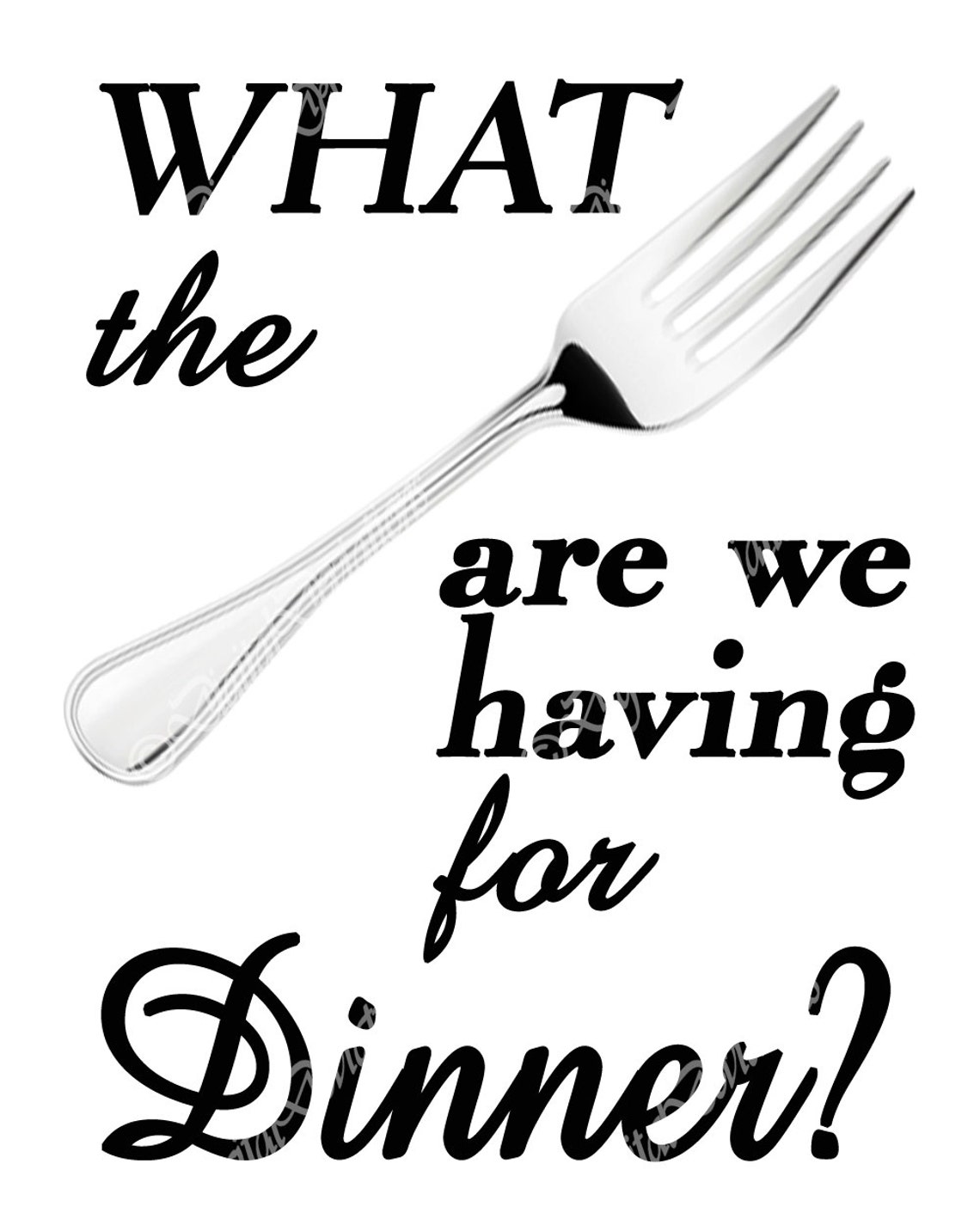 Print Yourself What the Fork Kitchen Quote Home Art to - Etsy