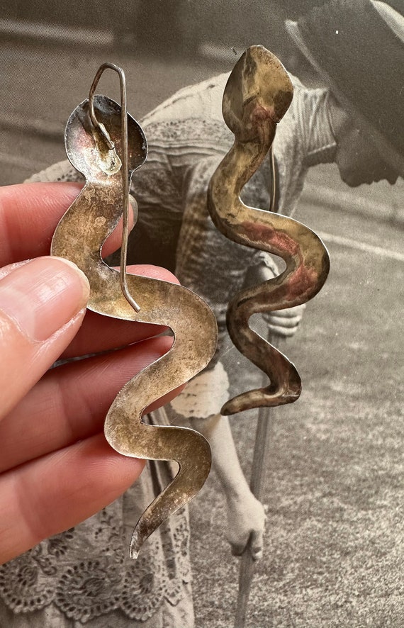 1980s Long Hammered Silver Snakes - Gem