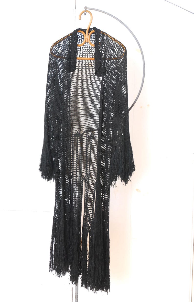 1920s Arrow Crochet Fringed Cardigan / Sweater - Etsy