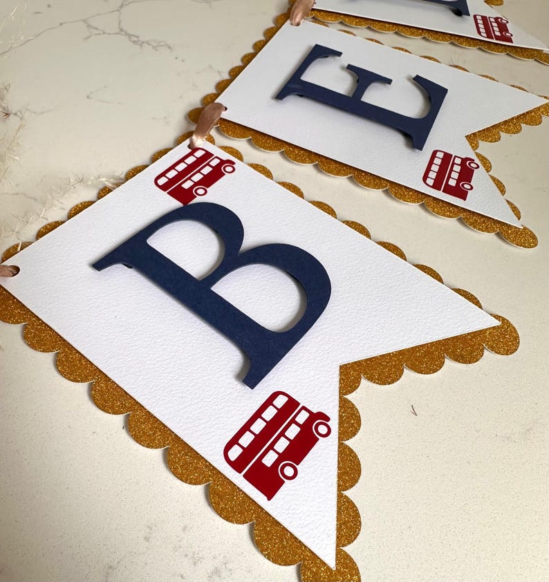 London Bus Banner, London Bus Bunting, Jubilee Bunting, Personalised ...