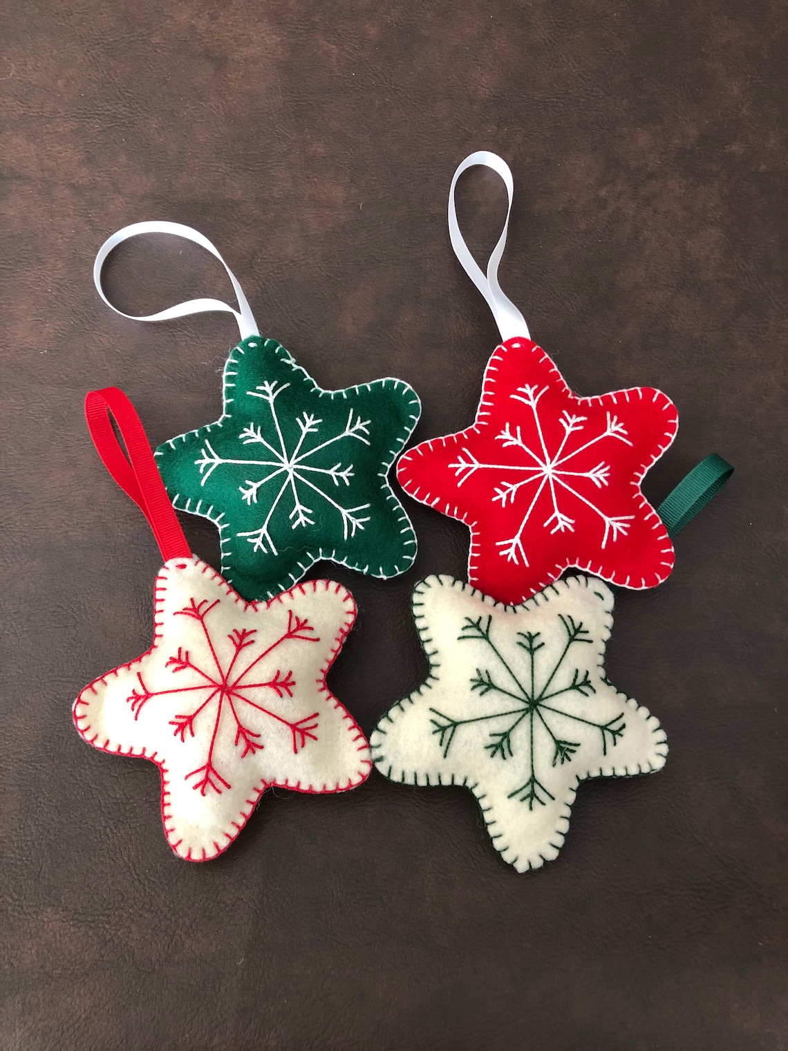 Handmade Felt Christmas Star Ornaments-8 Colors Available - Etsy