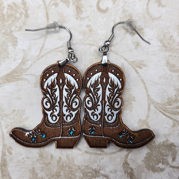 Cowboy Boot Earrings - Etsy