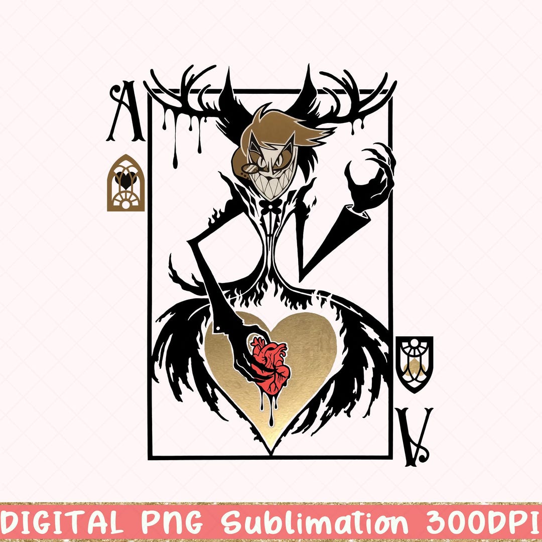 Alastor Ace Playing Card PNG, Hazbin Hotel Png, Alastor Demon Png ...