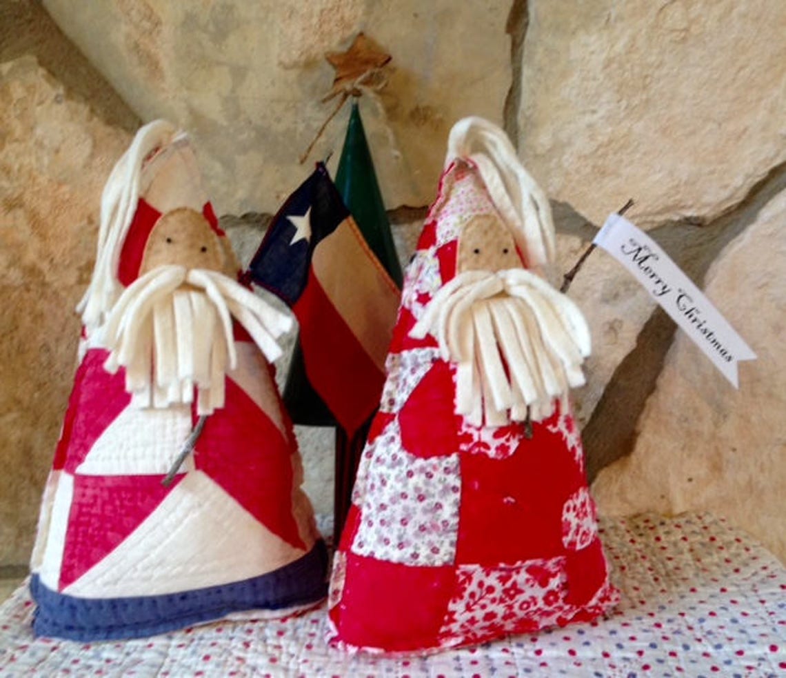 Primitive Quilt Santa Pattern - Etsy