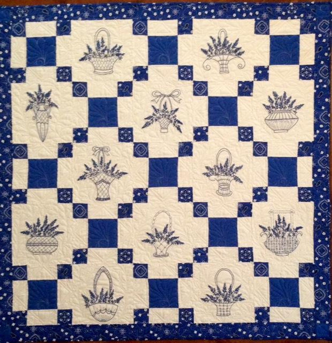 Bluebonnet Baskets Quilt/wall Hanging Digital Pattern - Etsy