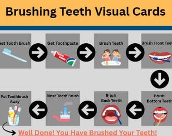 Brushing Teeth Visual Aid: Kids' Routine Chart, Autism & SEN Support ...