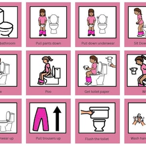 Potty Training Visual Cards for Girls: Autism & ASD Communication (PDF ...
