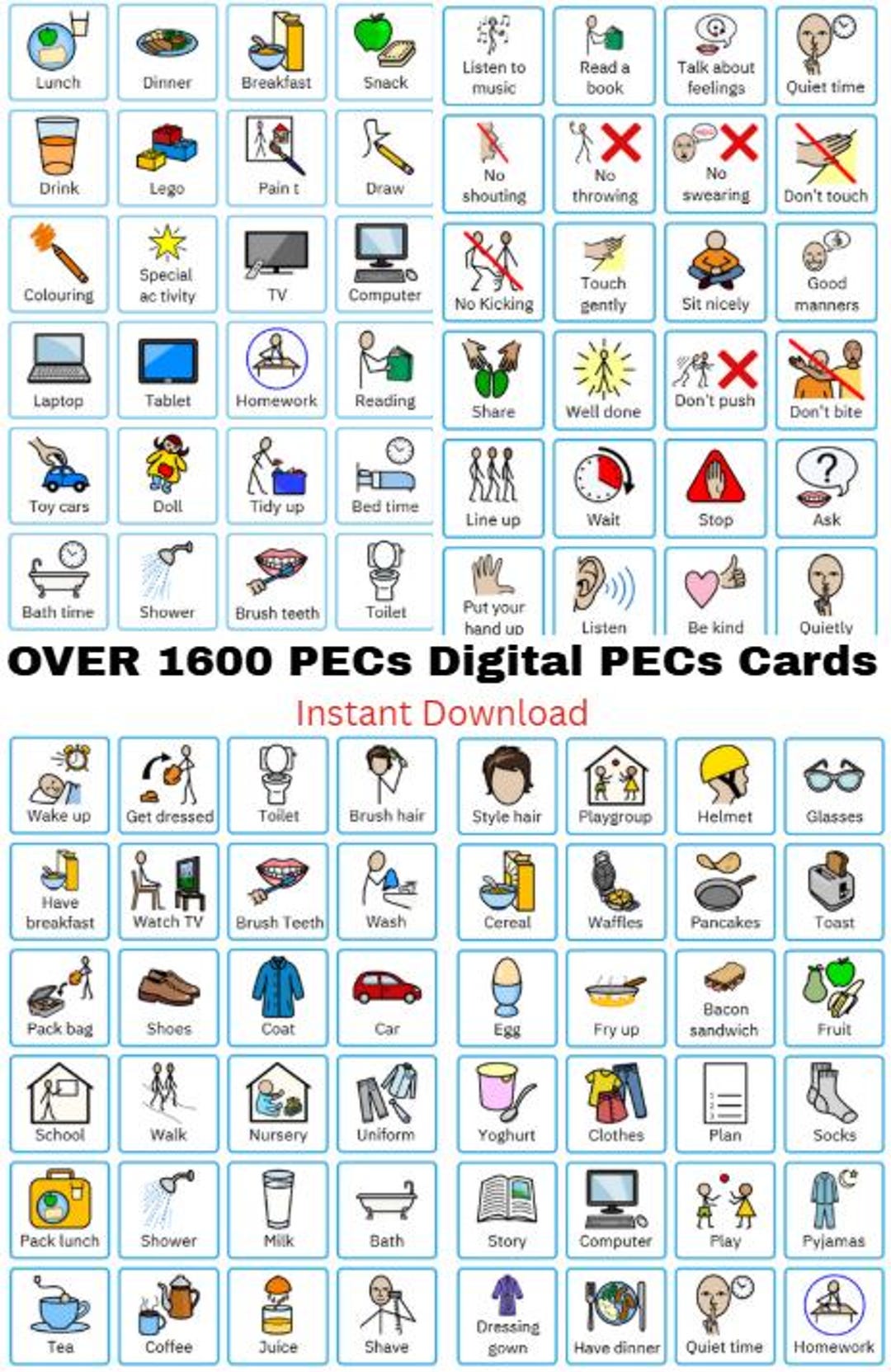 The BIG Pecs Communication Collection - Over 1600 Pecs Pictures and ...