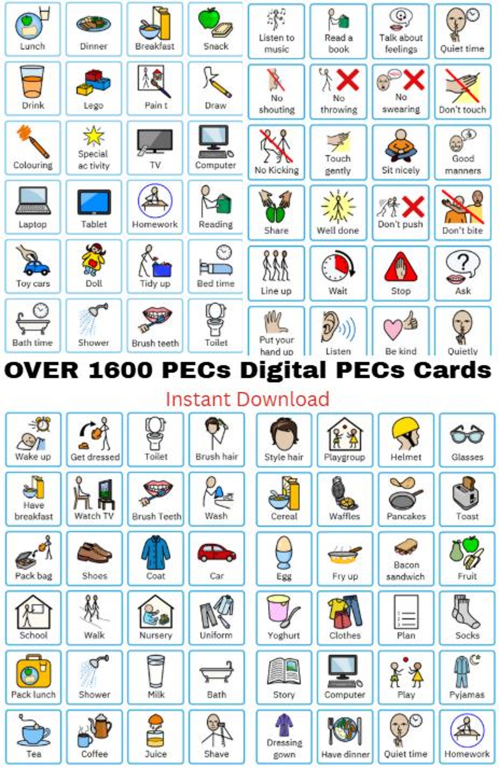 The BIG Pecs Communication Collection - Over 1600 Pecs Pictures and ...