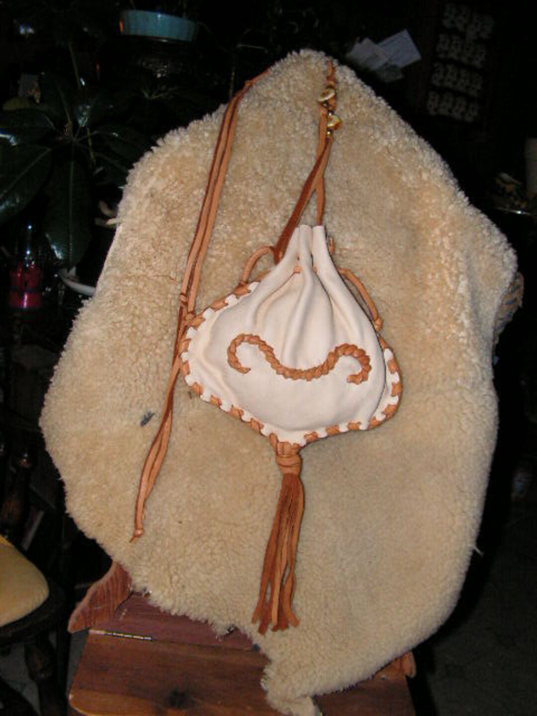 Hand Laced Ivory Deerskin Drawstring Shoulder Crossbody Handbag - Etsy