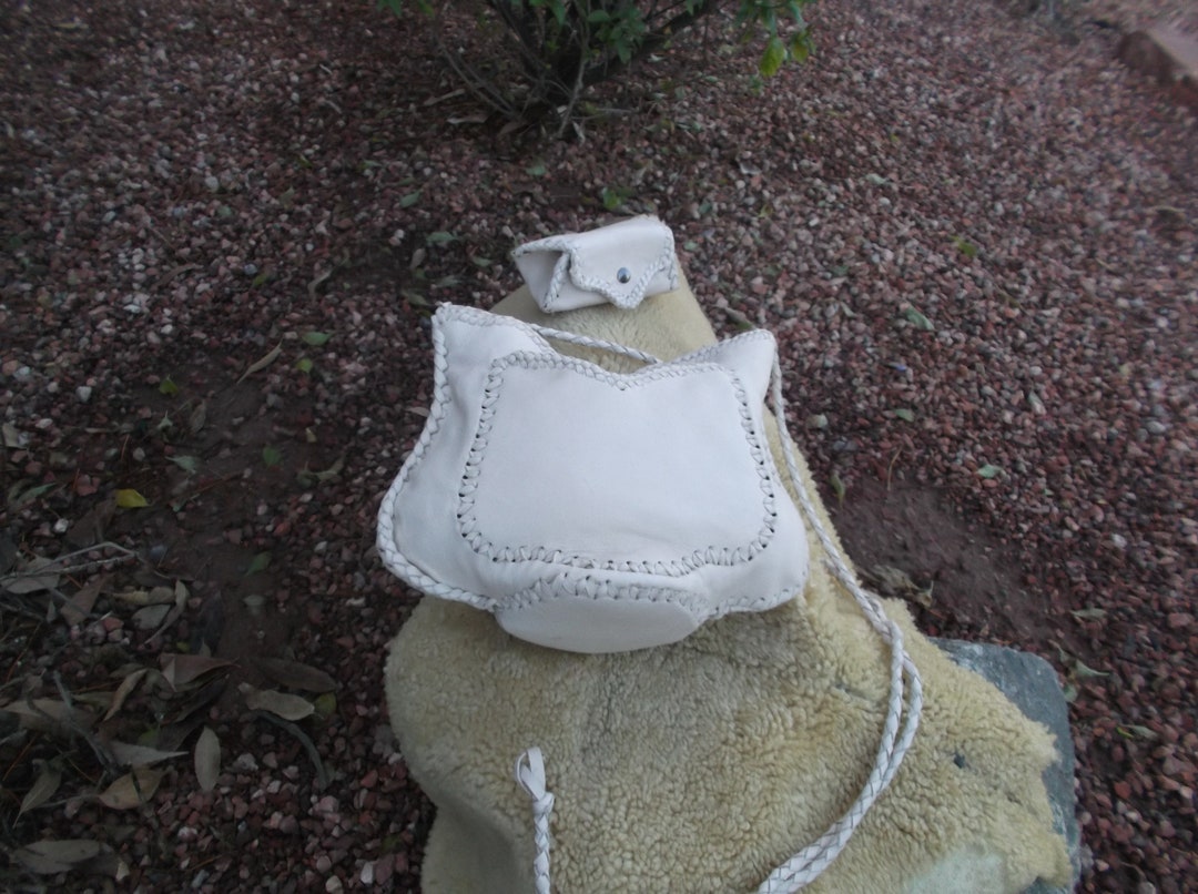New Antler Piece Hand Laced Ivory Deerskin Fully Lined in Oxblood ...