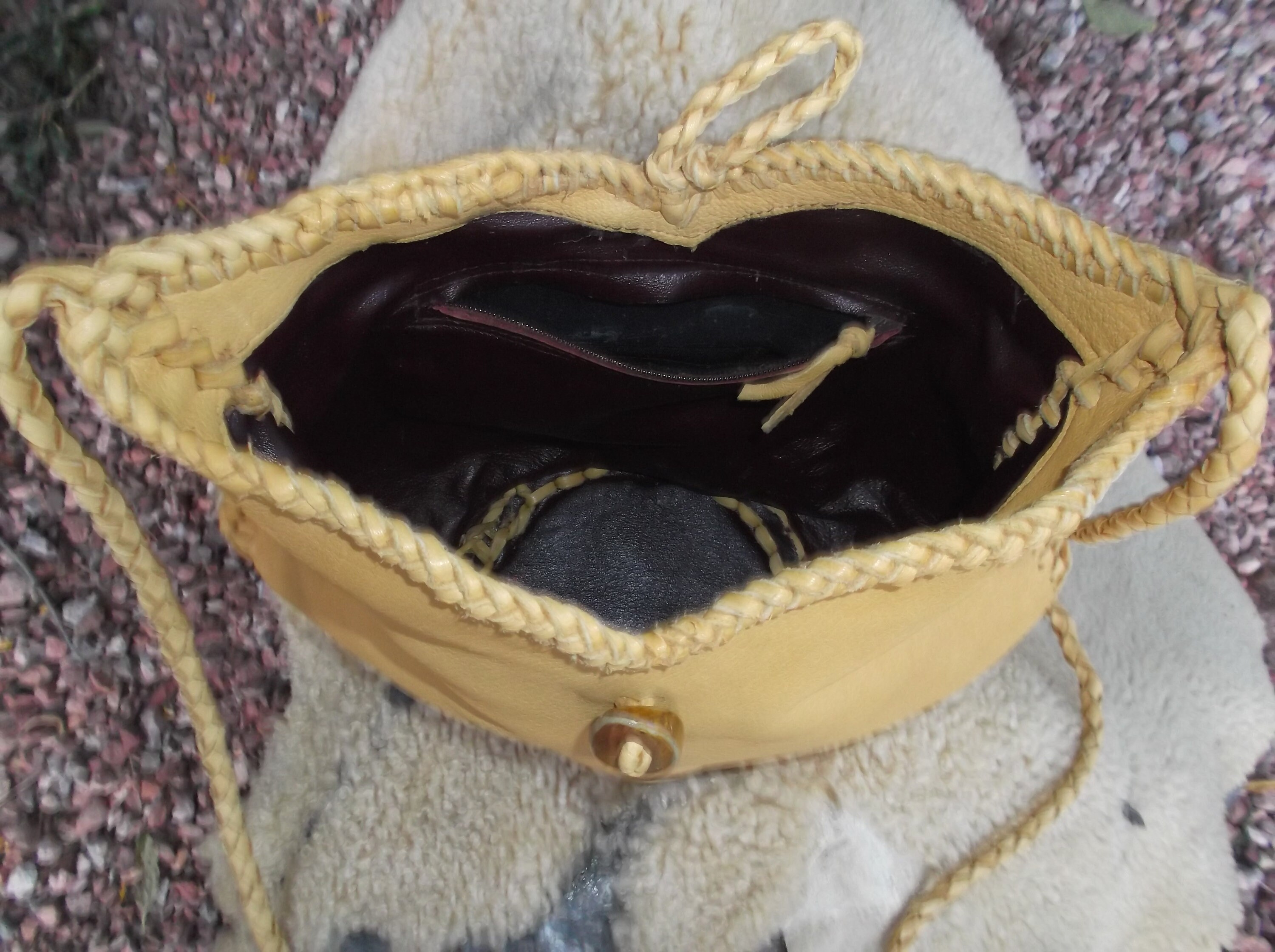Hand Laced Yellow Deerskin Fully Lined in Oxblood Cow Hide Mama Blop ...