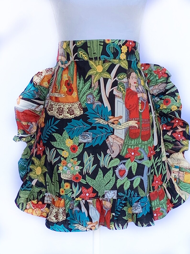 Frida Kahlo, Half Apron, Garden Print, Free Frida Dust Mask, Women's ...