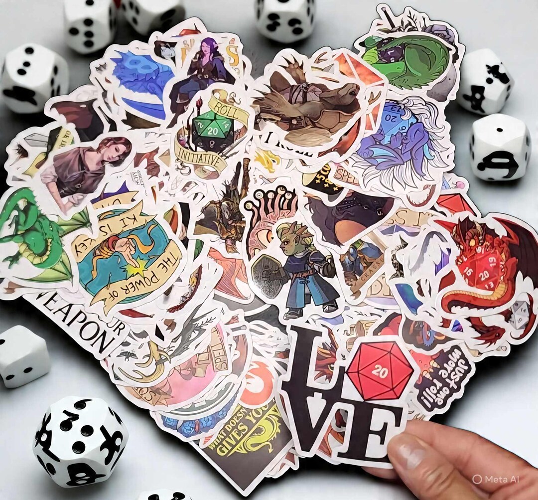 D&D Vinyl Stickers Random Pack of 10 / Dungeons and Dragons / Stickers ...