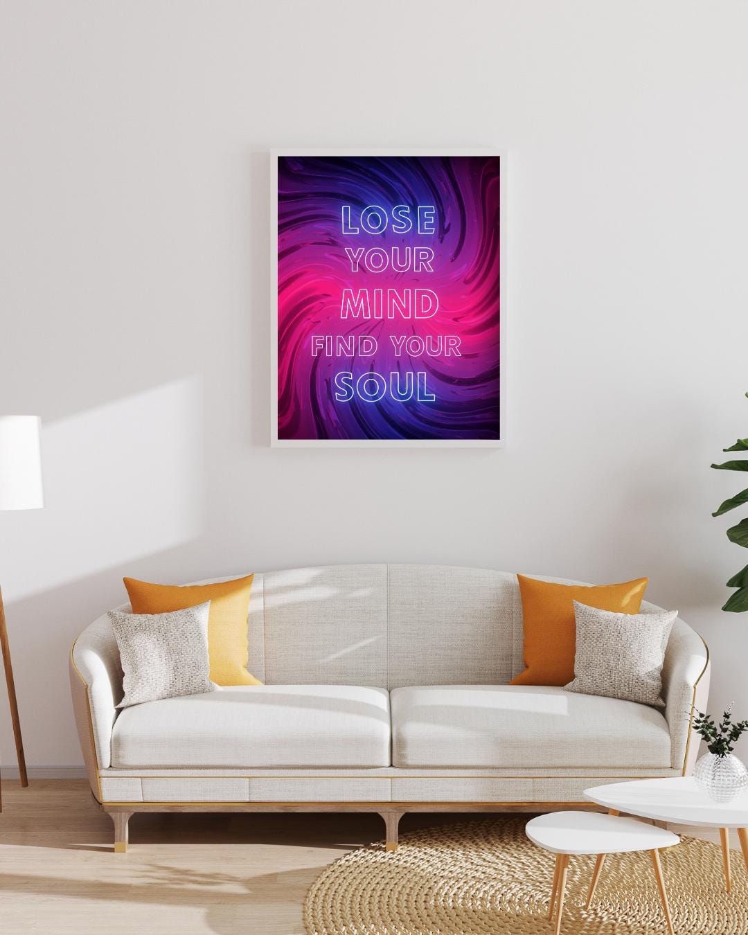 Y2K Psychedelic Typography Poster – ‘lose Your Mind Find Your Soul ...
