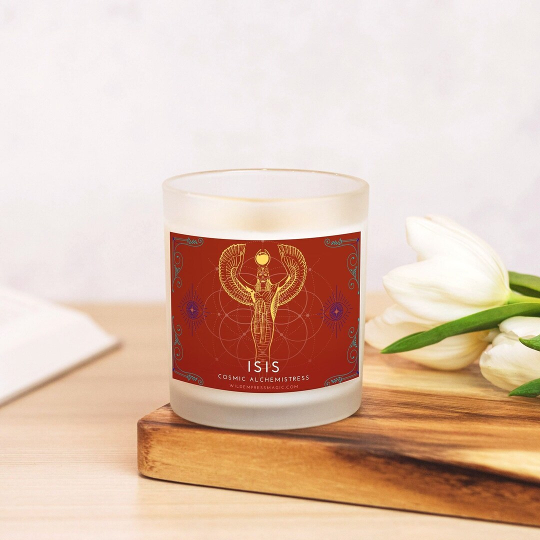 Isis, Ancient Egyptian Goddess 11oz Frosted Glass Candle, Goddess ...