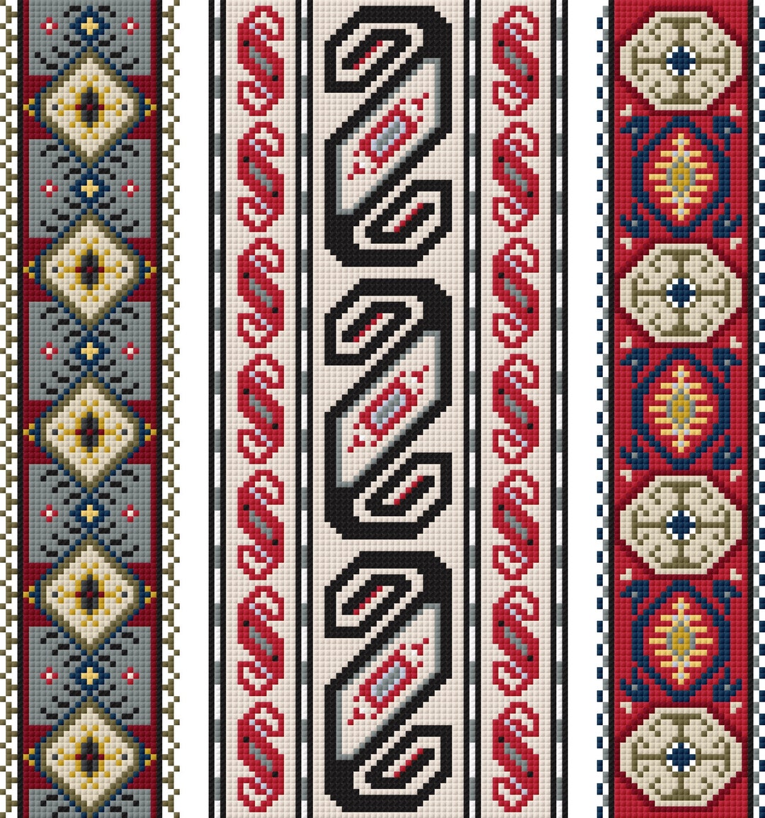 Armenian Carpet Border Motifs Cross Stitch Pattern - Etsy