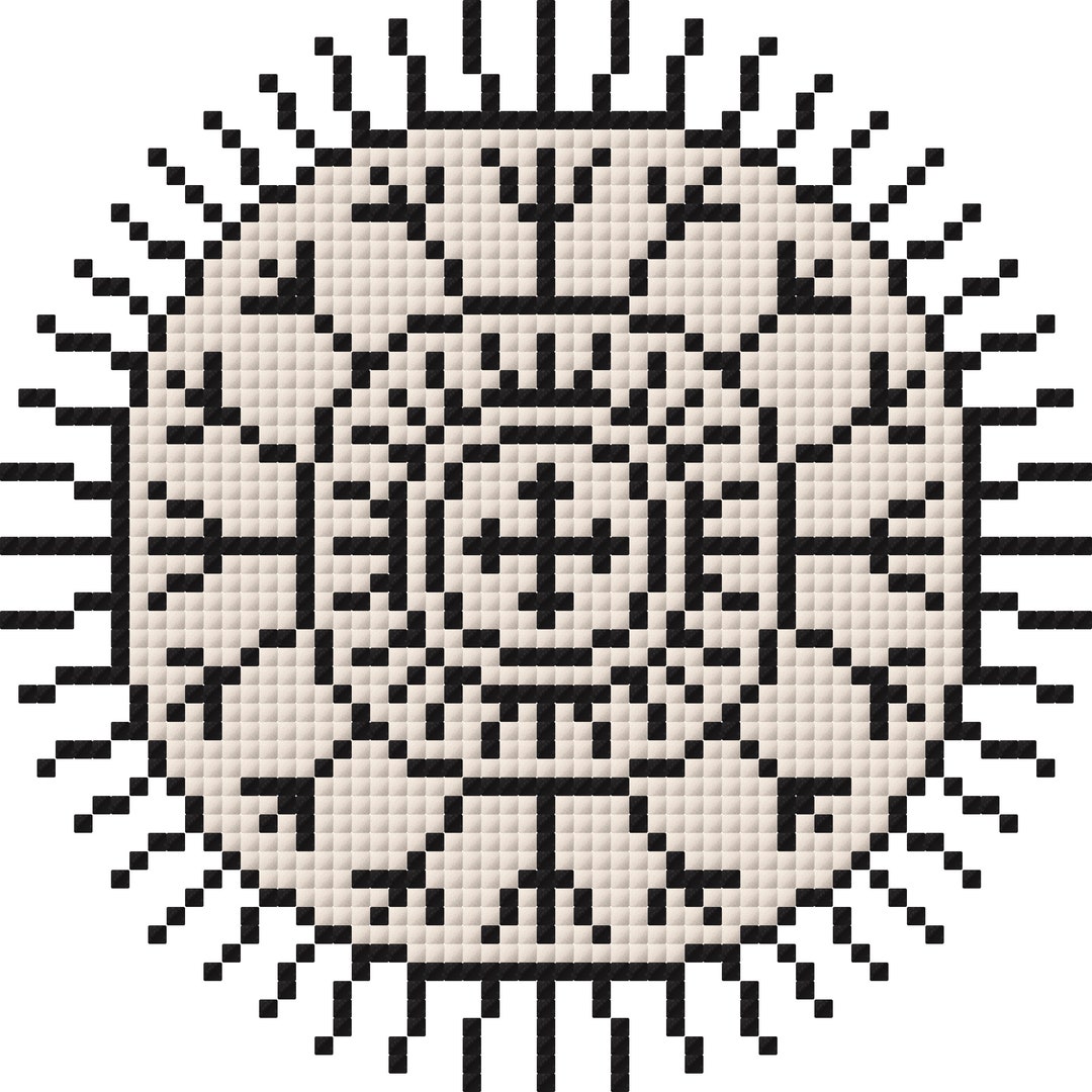 Traditional Croatian Sunwheel Tattoo Motif Cross Stitch Pattern - Etsy
