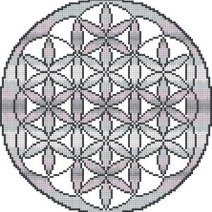 Gold Silver Flower of Life Cross Stitch Pattern - Etsy