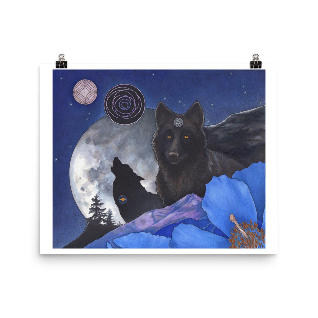 Black Wolf of the West | Wolf Art | Mystical Wolf | Wolf Magic | Wolf ...