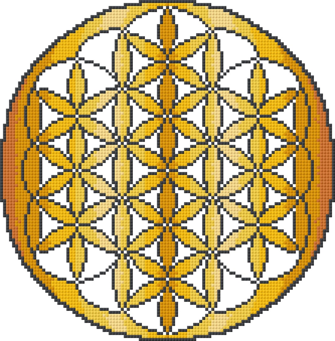 Gold + Silver Flower of Life Cross Stitch Pattern - Etsy