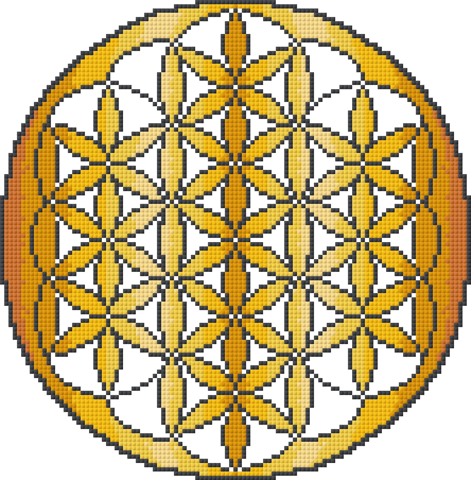 Gold + Silver Flower of Life Cross Stitch Pattern - Etsy