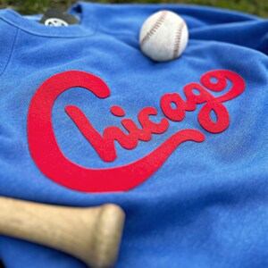 Chicago Cubs Premium Premium Vintage Wool Felt Blue Red Applique ...