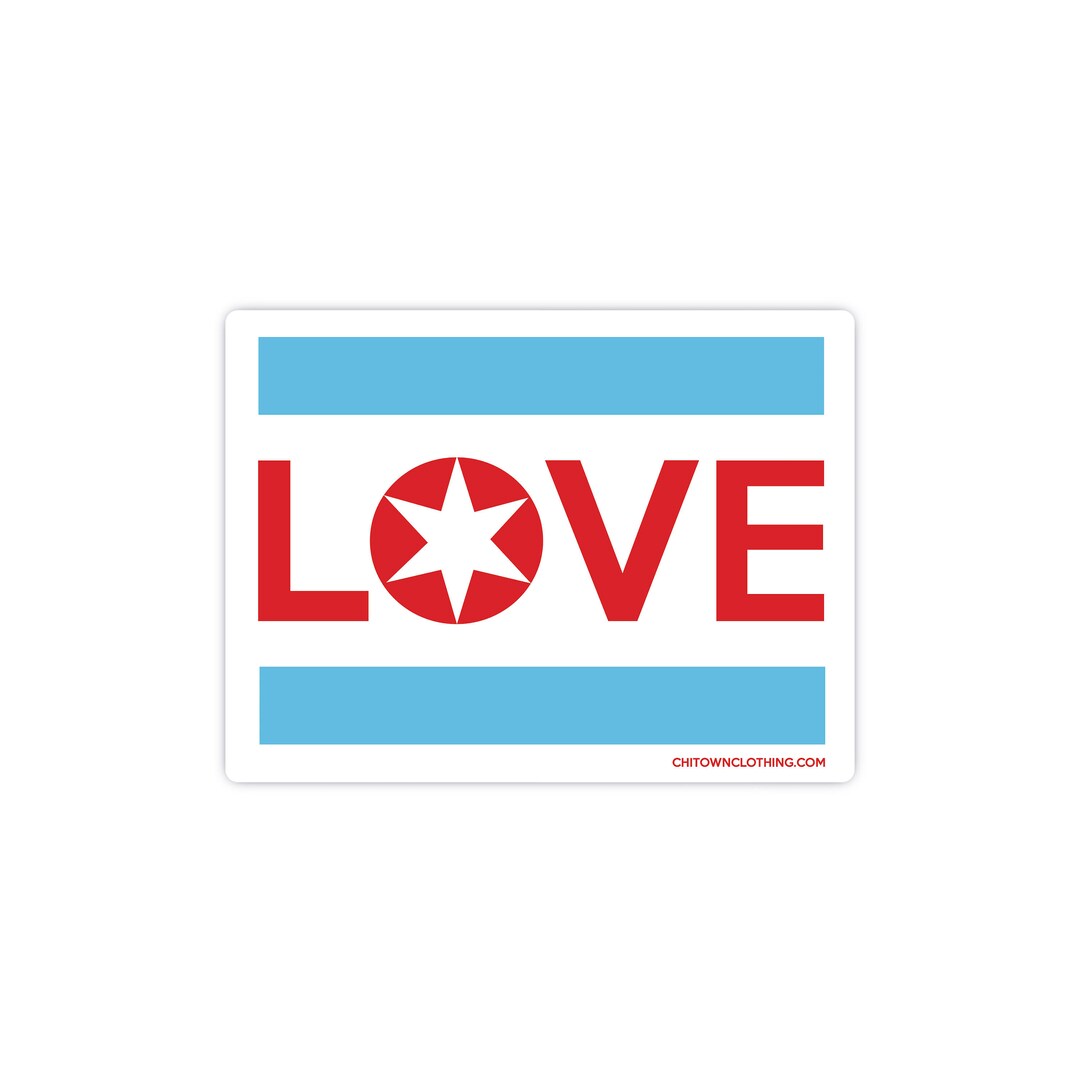 Chicago Flag LOVE Sticker - Etsy