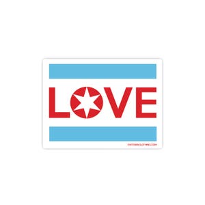 Chicago Flag LOVE Sticker - Etsy