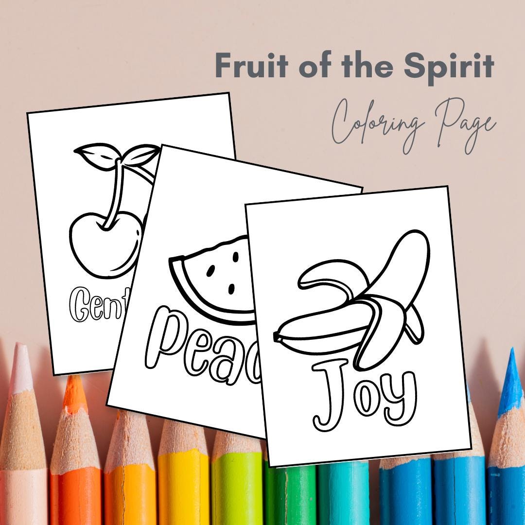 Fruit of the Spirit Colouring Bible Craft for Kids - Etsy