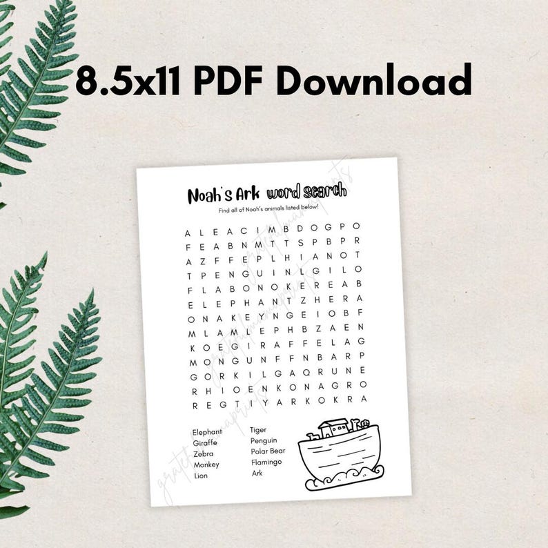 Noah's Ark Activity Printable Bible Wordsearch | Old Testament Activity ...