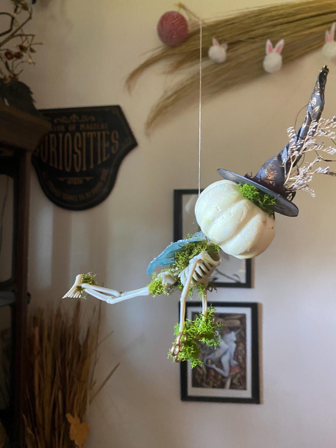 Samhain Pumpkin Fairy With Witch Hat and Key Halloween Home Decor ...