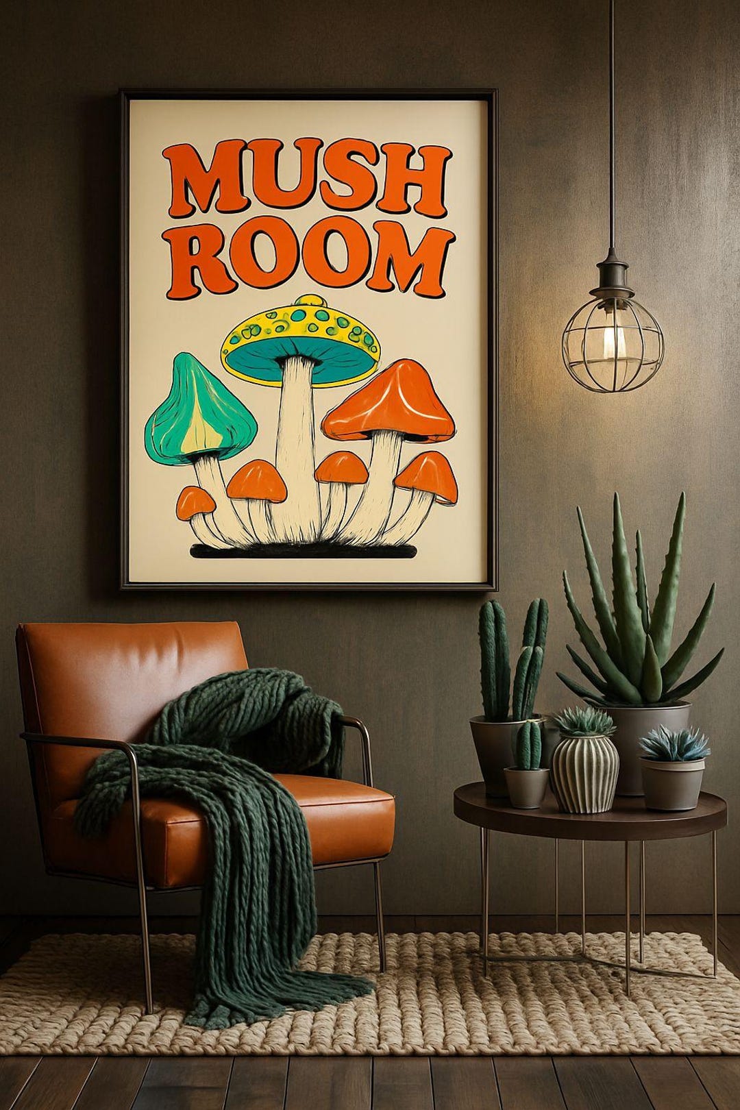 Printable Mush Room Retro Poster - Etsy