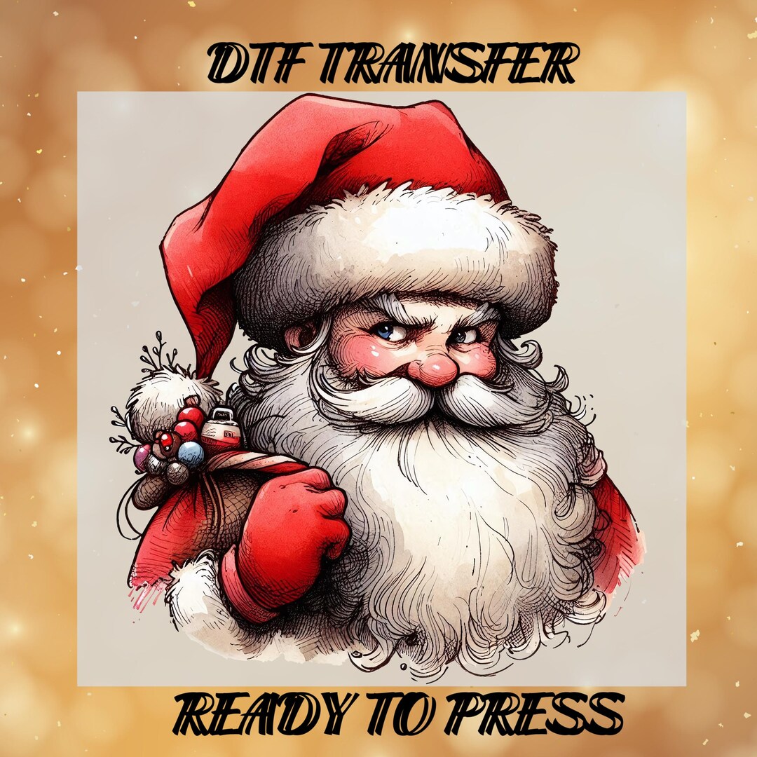 Christmas Santa DTF Transfer, Santa Claus Ready to Press, Trending ...