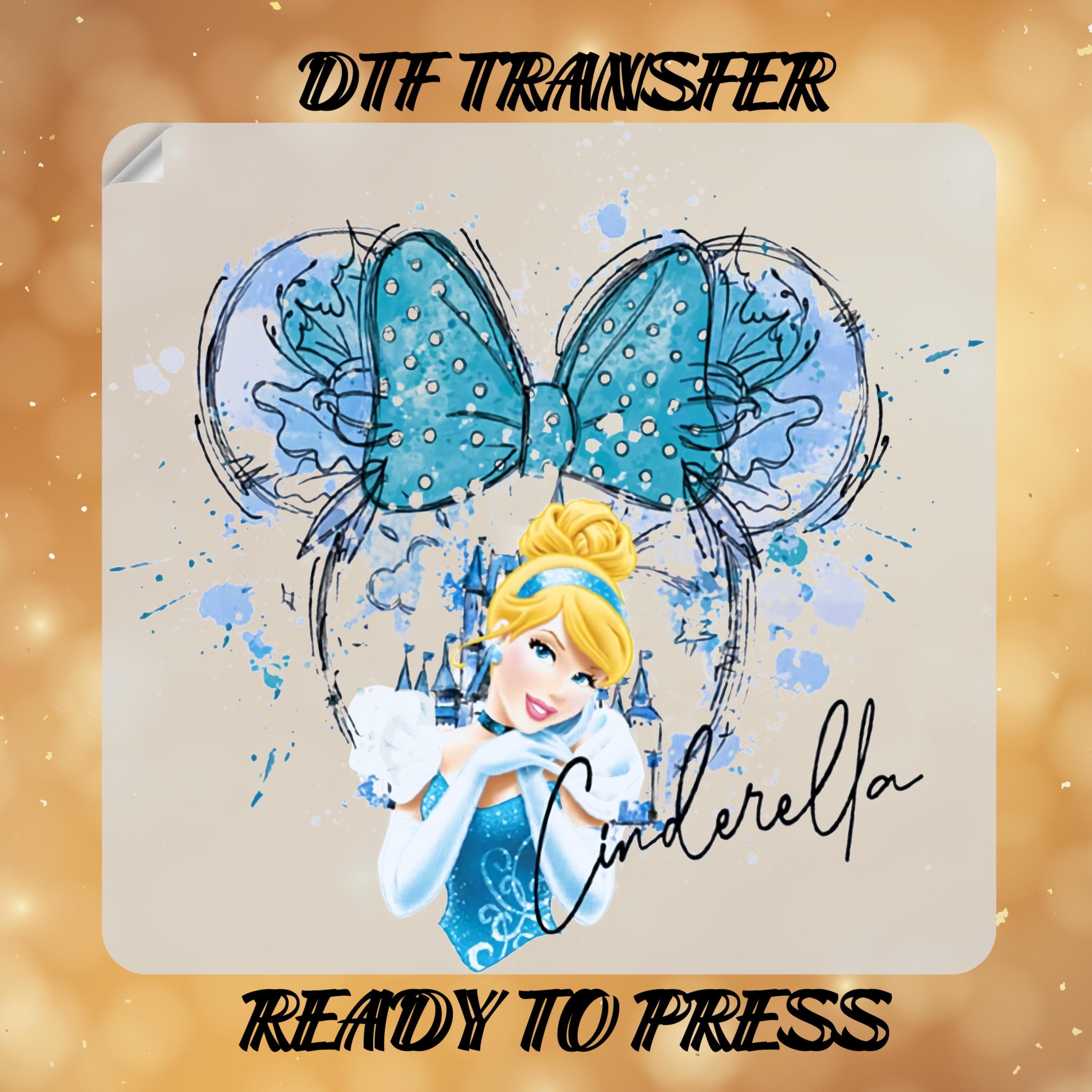 Disney Princess Cinderella DTF Transfer, Cinderella Ready to Press ...