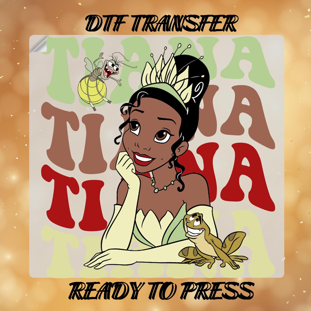 Disney Princess Tiana DTF Transfer, Princess and Frog Ready to Press ...