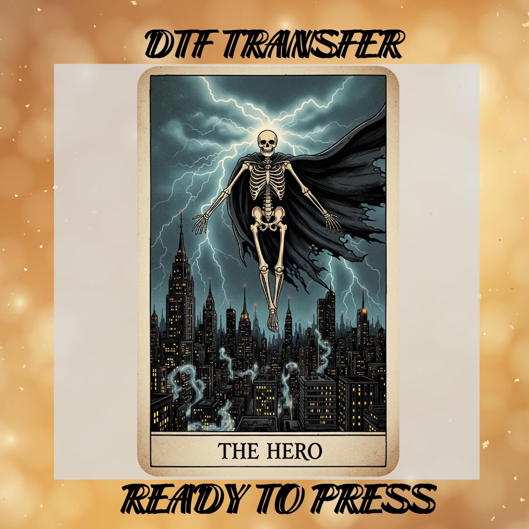 The Hero Skeleton DTF Transfer, Flash Skeleton DTF Ready to Press ...