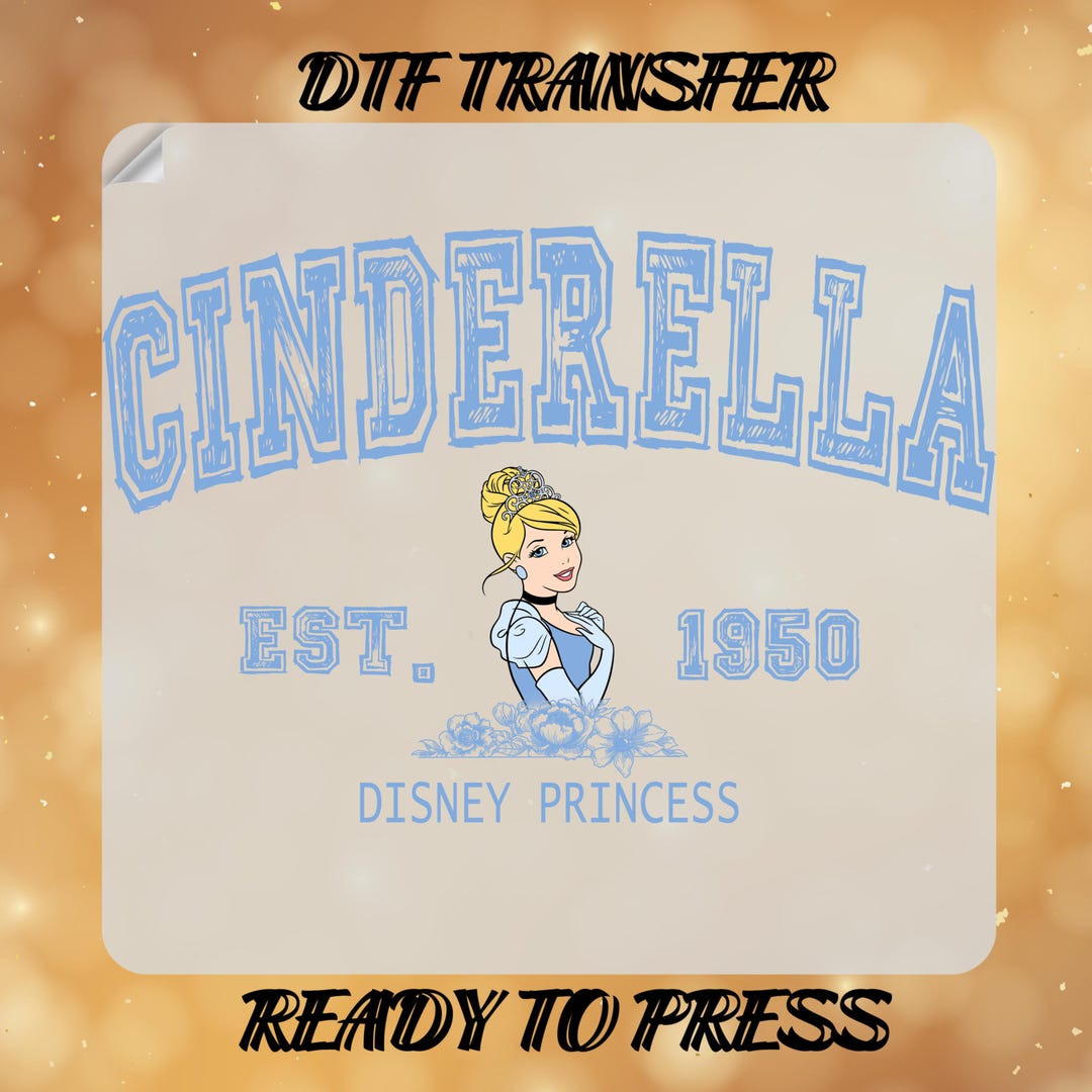 Vintage Princess Cinderella Portrait Graphic DTF Transfer, Disney ...