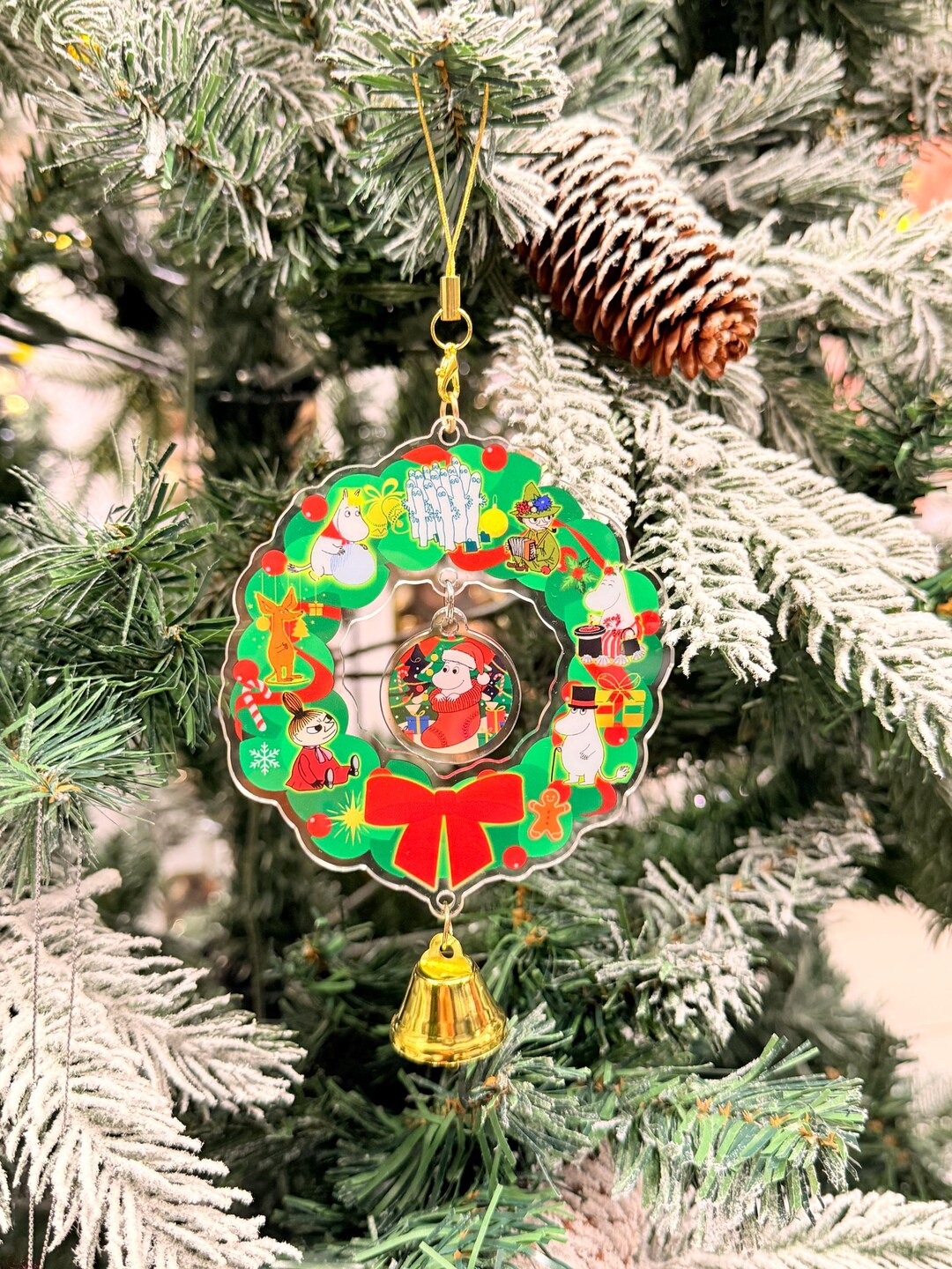 Moomin Christmas Tree Ornament "wreath" - Acrylic Tree Decoration ...