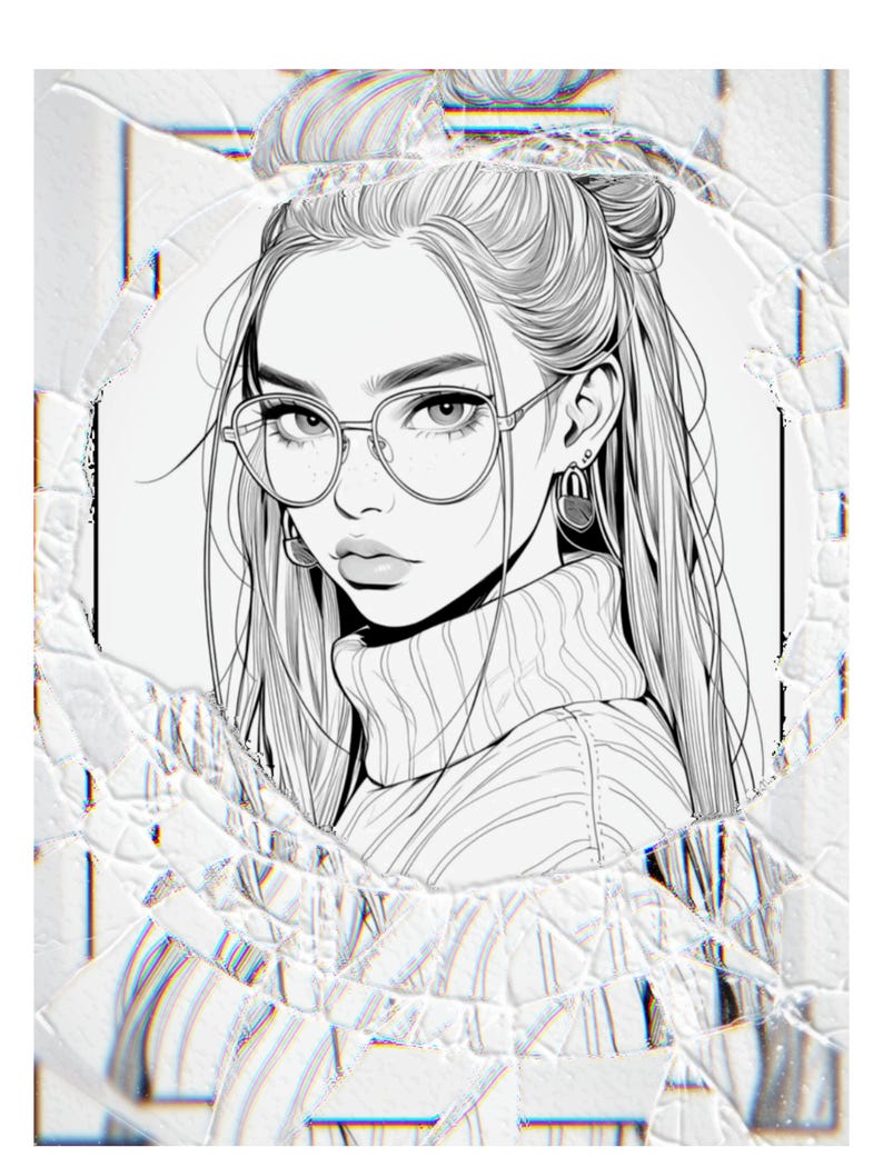 27 Stylish Girl Portrait Coloring Pages | Printable PDF Book for Teens ...