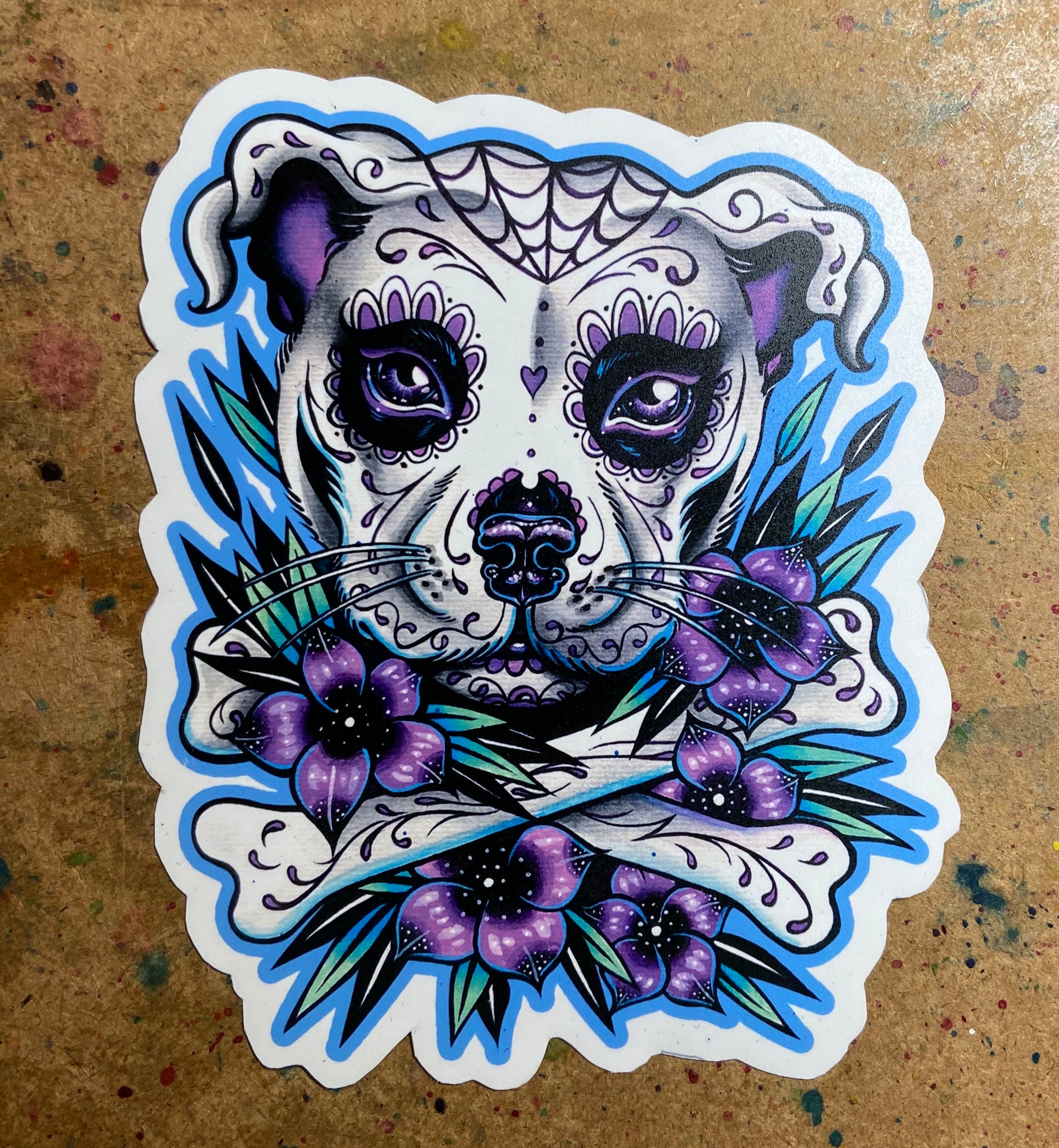 Sugar Skull Dog Tattoo