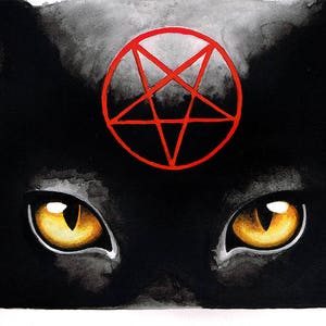 Art Print Hellcat Lowbrow Horror Decor Art Print Red and Black ...