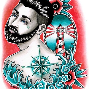 Set of TWO Separate Art Prints Nautical Romance Down With the Ship Set ...